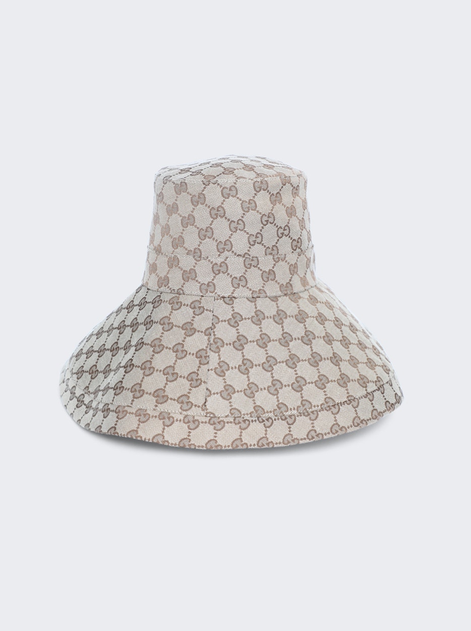 Gucci Canvas Gg Wide Brim Hat - Beige | Editorialist