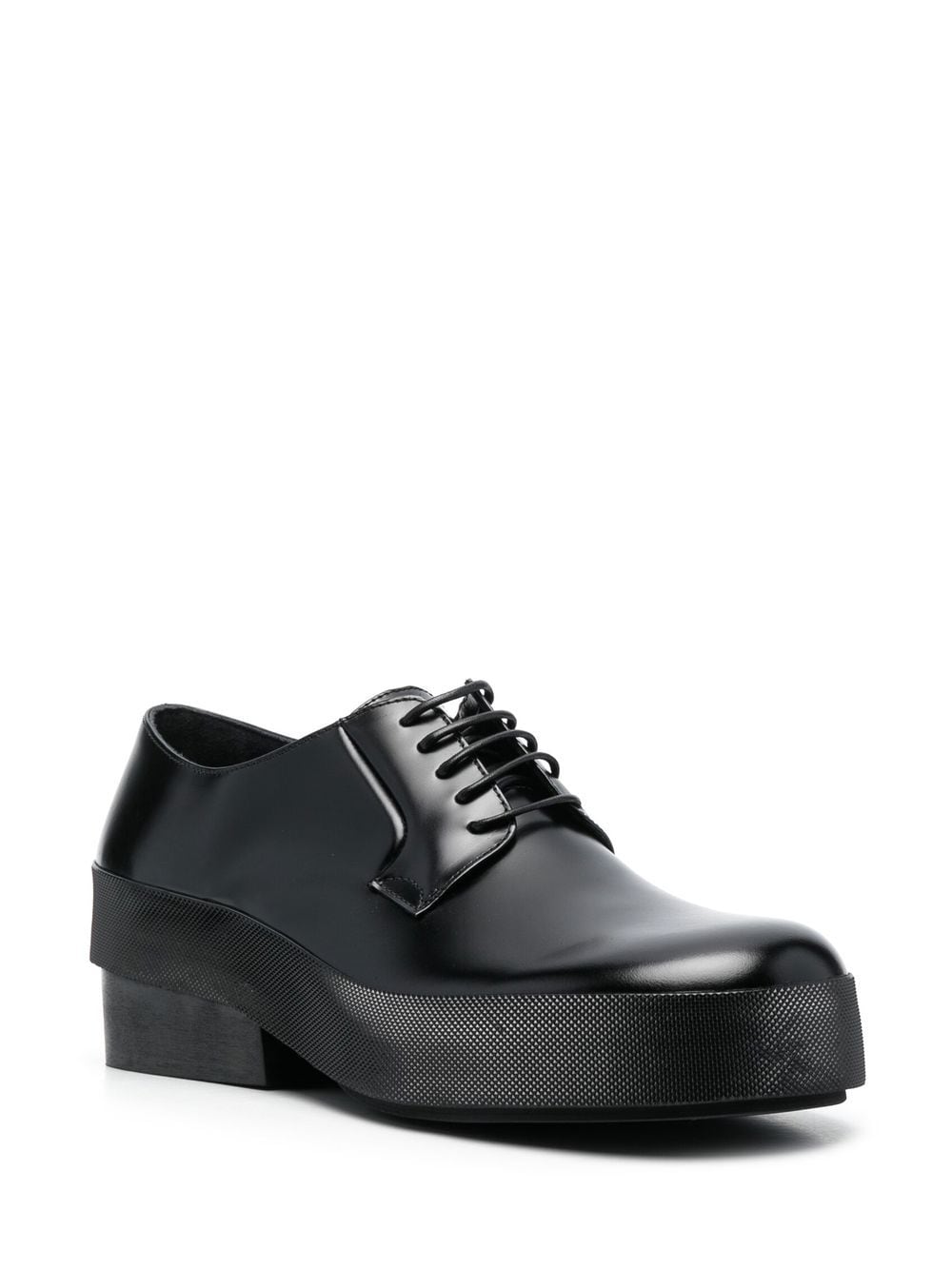 Raf Simons Lace-Up Leather Derby Shoes In Black - 36% Off
