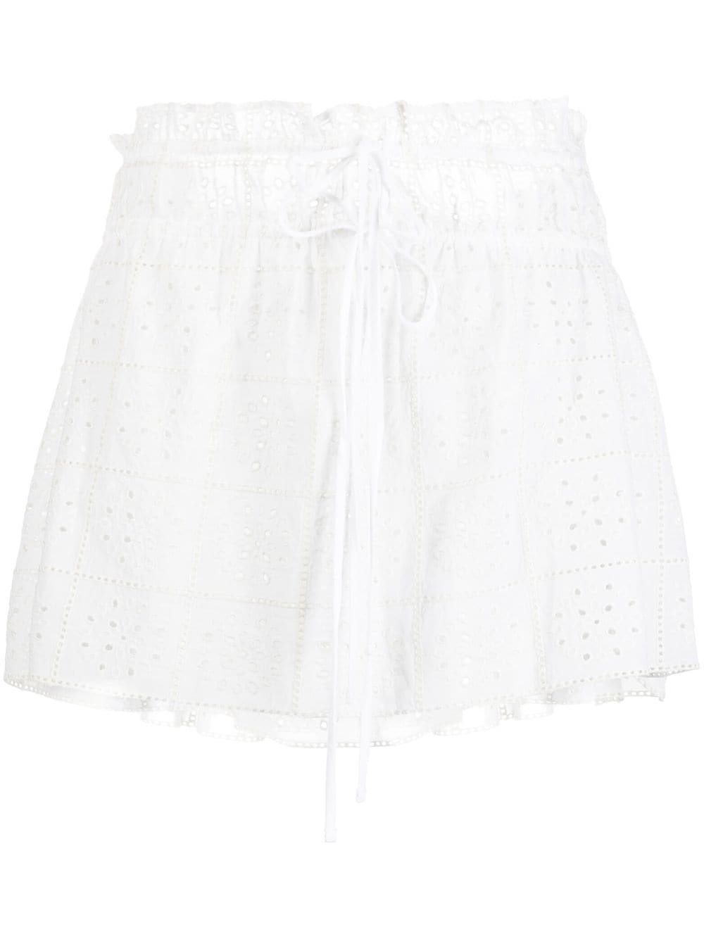 GANNI GANNI Broderie Anglaise Organic Cotton Miniskirt