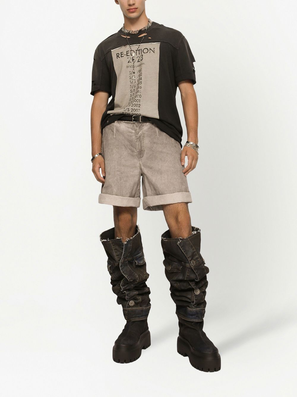 DOLCE & GABBANA Dolce & Gabbana Garment-Dyed Cotton Shorts