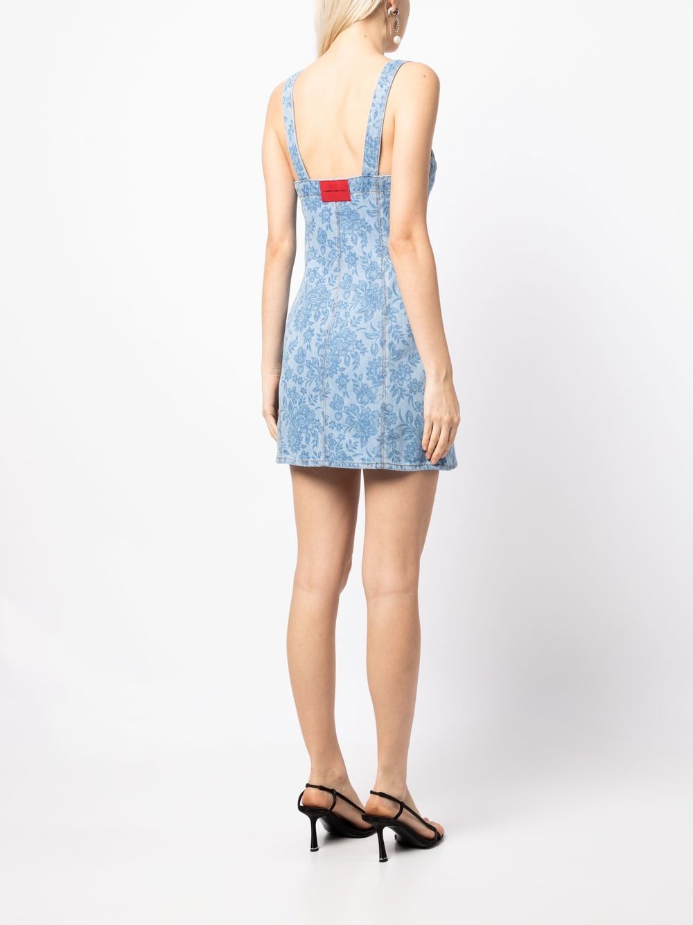 Alessandra Rich Floral-Print Denim Mini Dress In Blue - 47% Off |  Editorialist