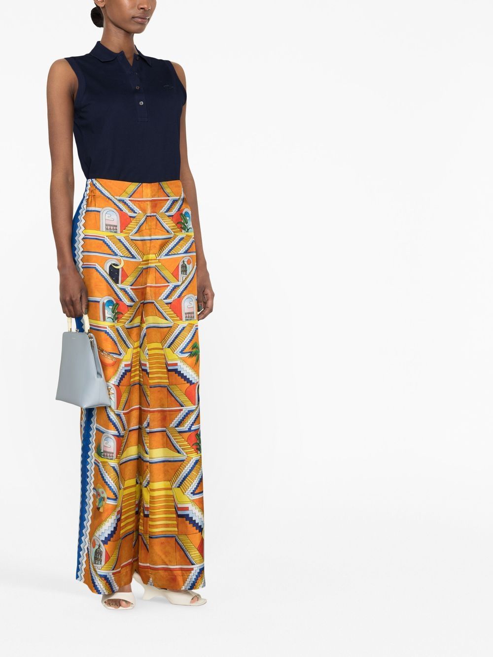 CASABLANCA Casablanca escalier infini silk wide-leg trousers