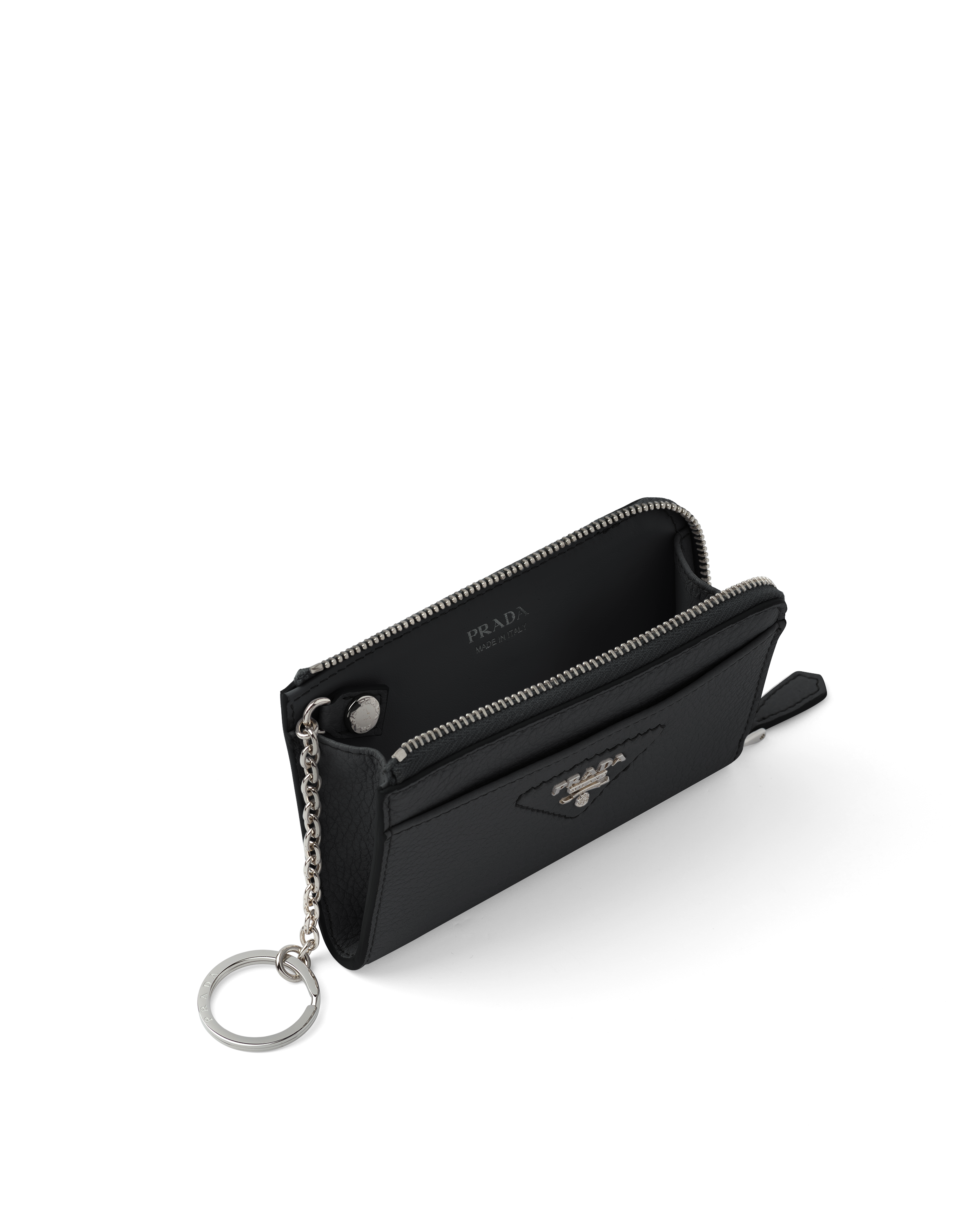 Prada Leather Key Case - Black | Editorialist