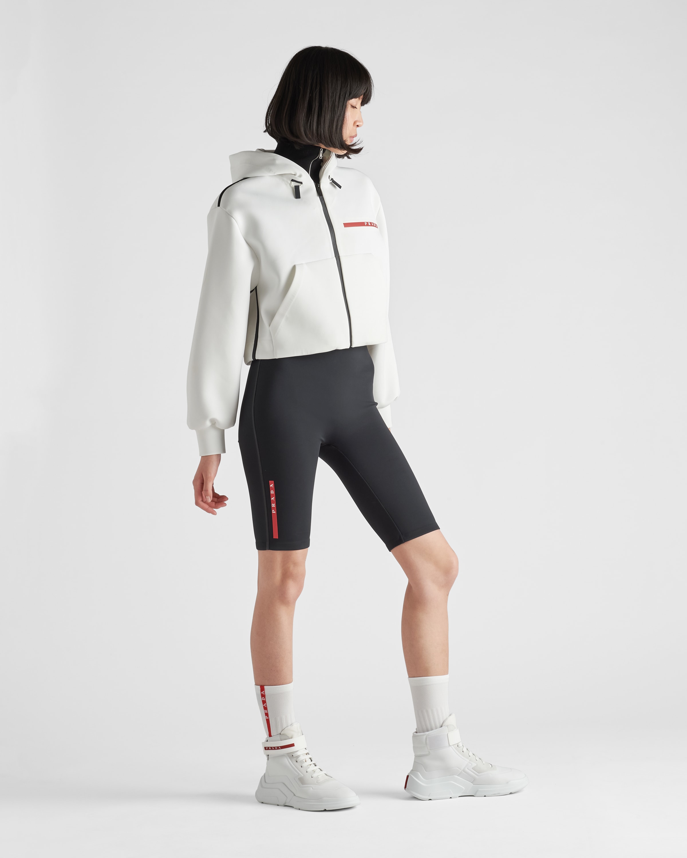 Prada Double Jersey Biker Shorts - Black | Editorialist