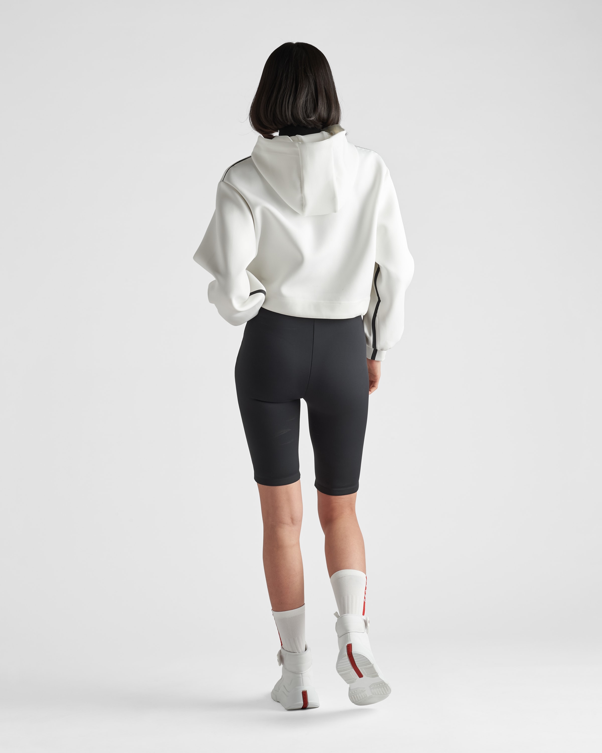 プラダ　バイカーショーツ Prada Double Jersey Biker Shorts - Black | Editorialist