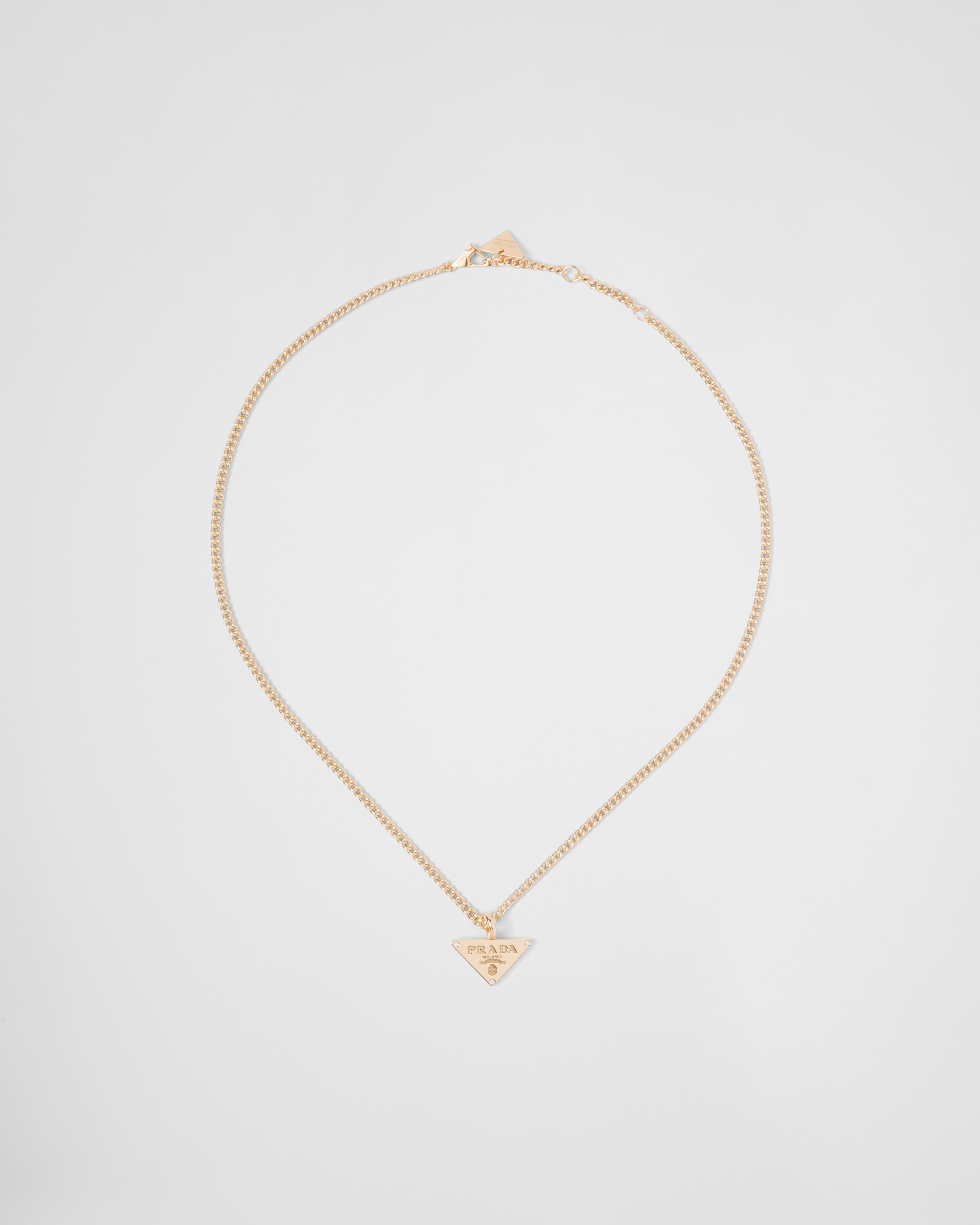 Prada Eternal Gold Necklace With Triangle Pendant - Rose Gold