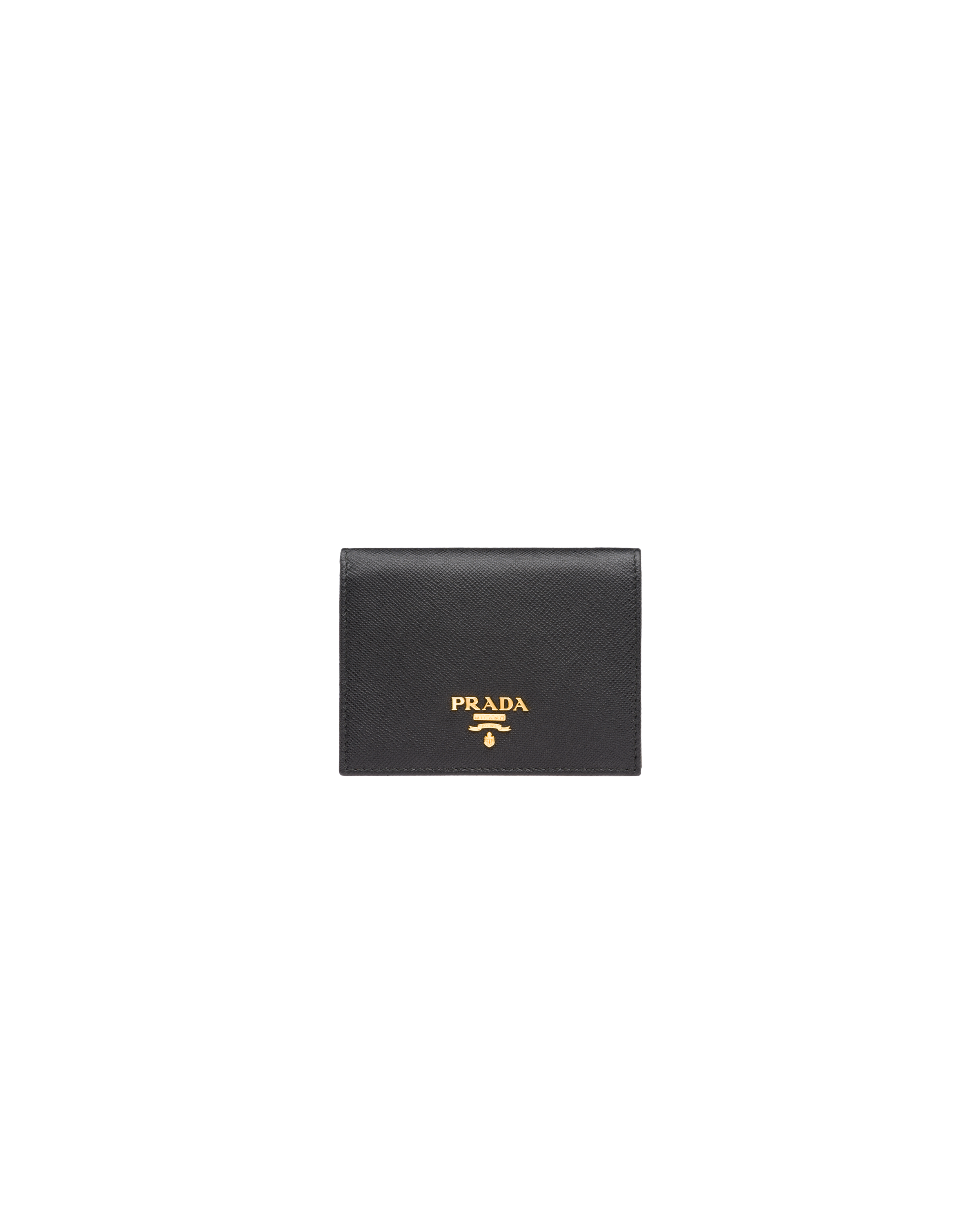 Prada Small Wallet Compact Wallet Prada Black Saffiano Wallet