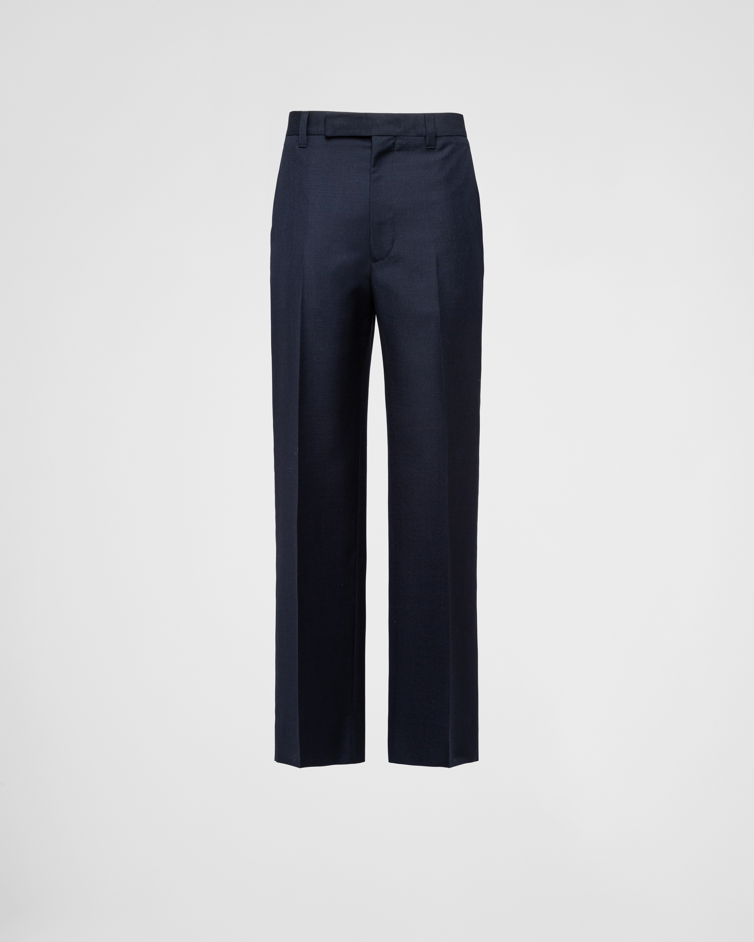 Prada Wool And Mohair Wide Leg Pants - Navy | Editorialist