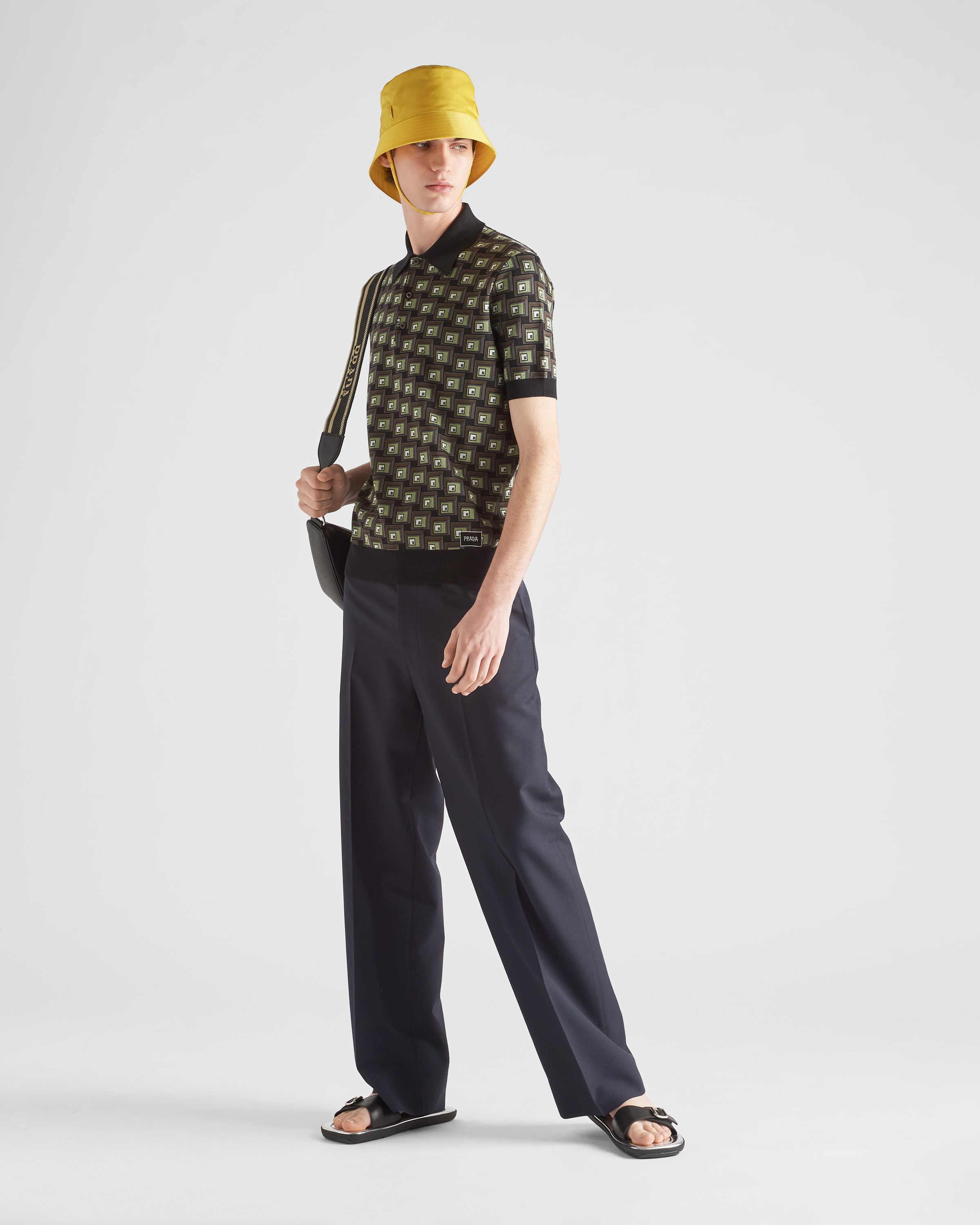 Prada Wool And Mohair Wide Leg Pants - Navy | Editorialist
