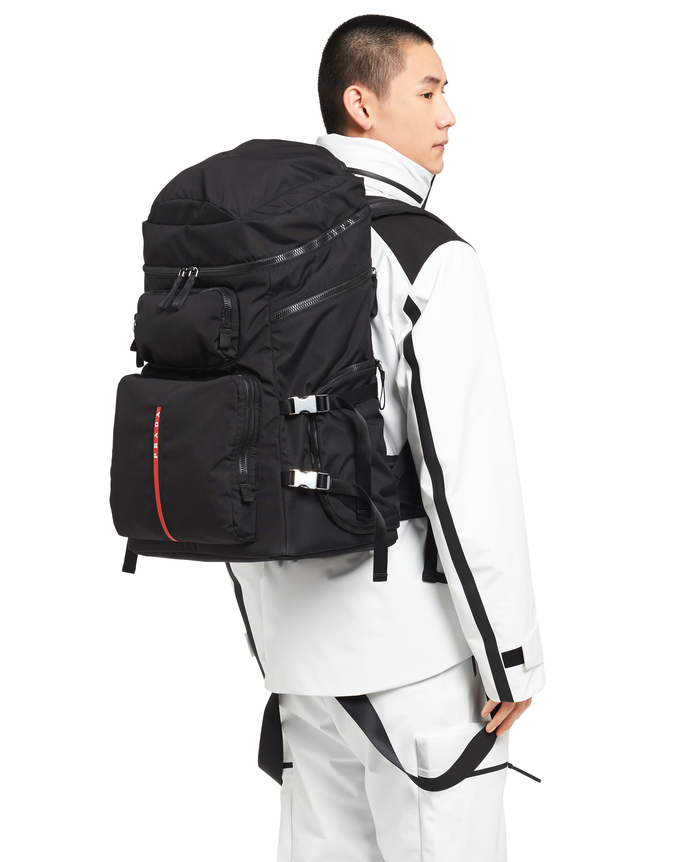 Prada Technical Fabric Ski Boot Backpack - Black | Editorialist