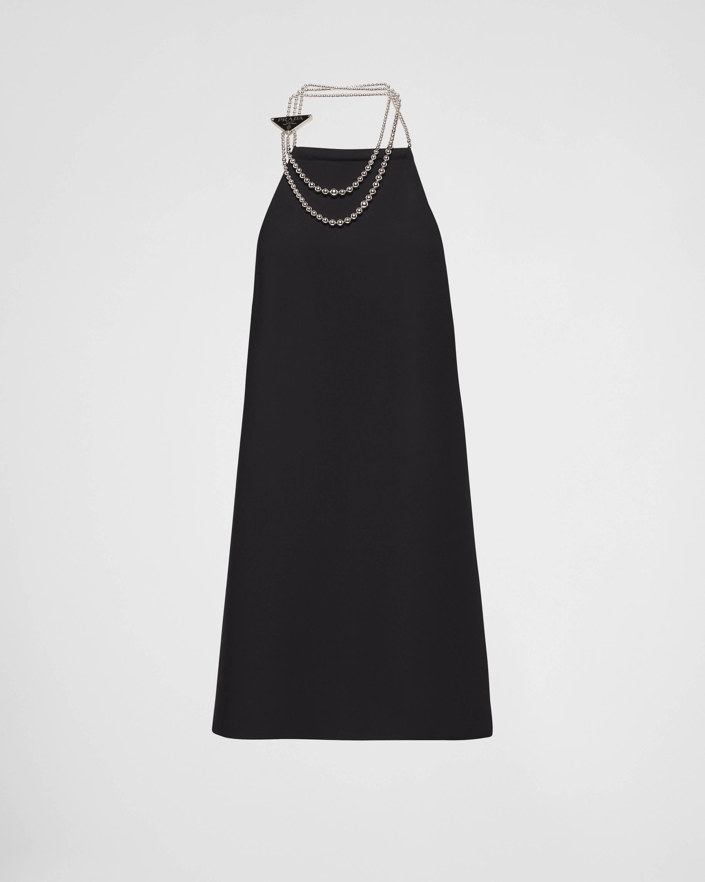 prada embroidered cady mini-dress Black Embroidered cady mini-dress | PRADA