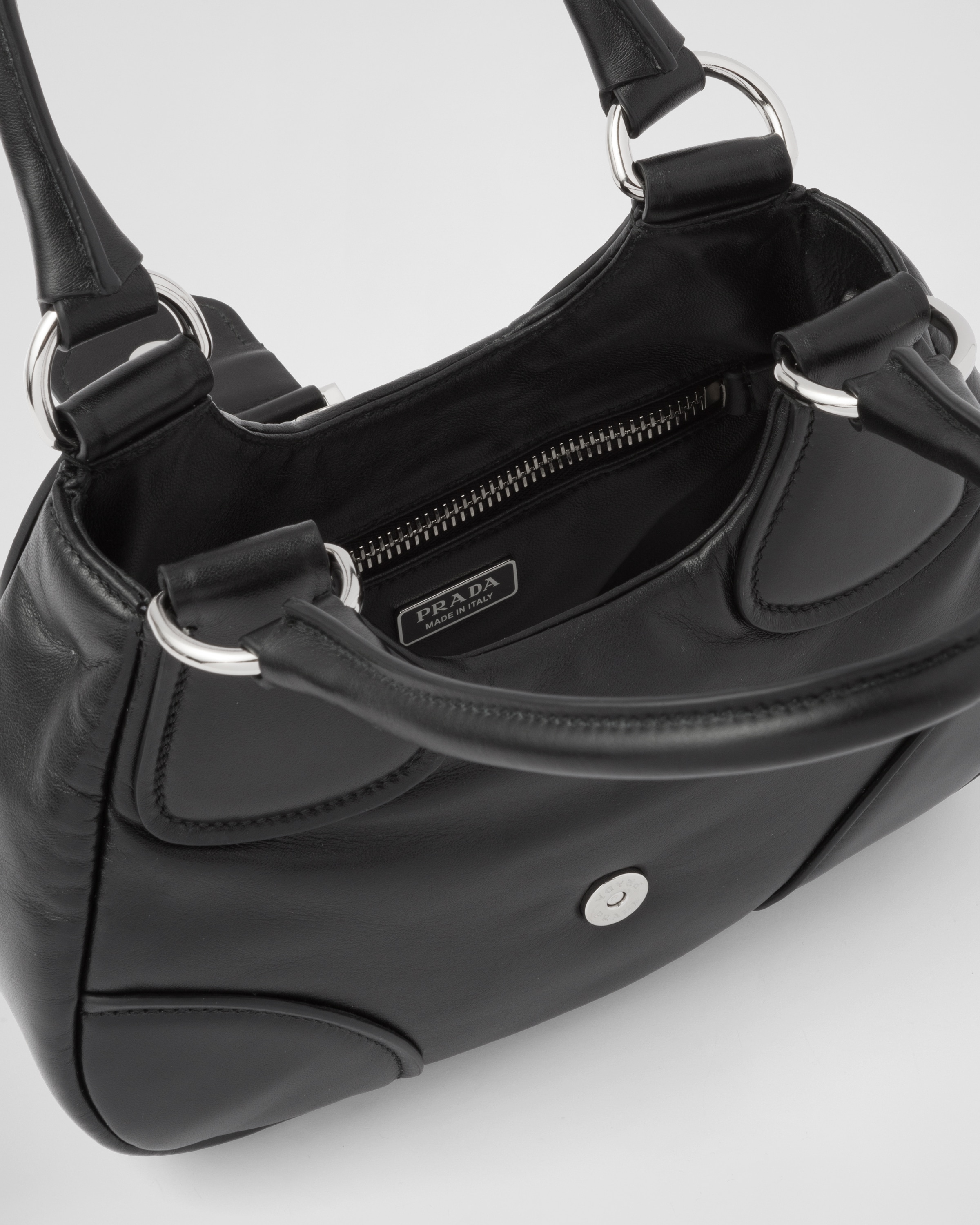 Prada Moon Padded Leather Bag - Black | Editorialist