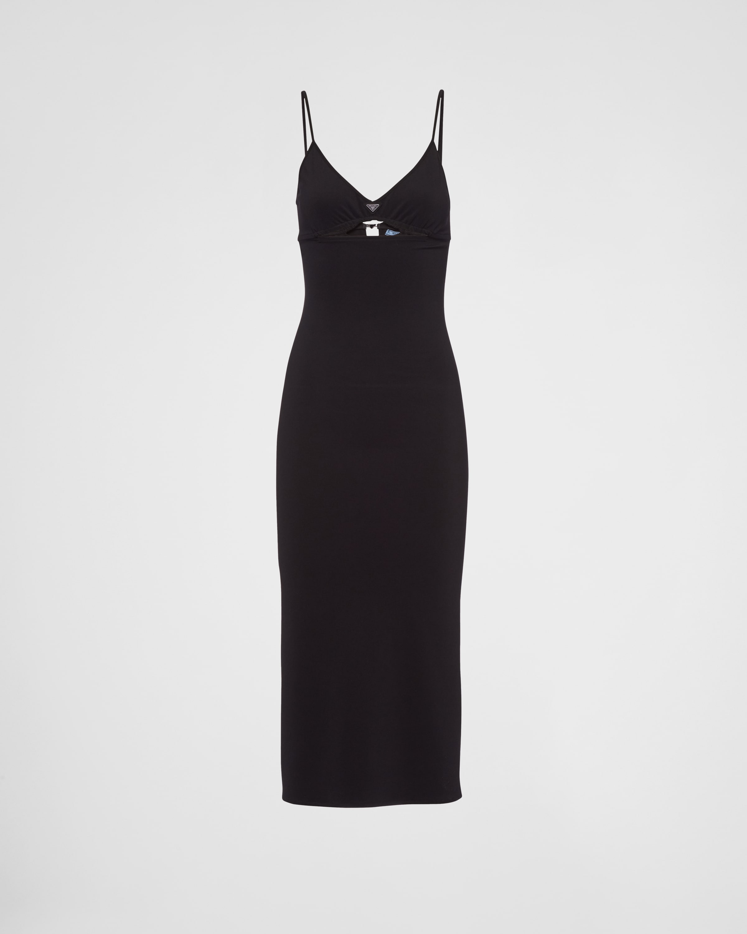 prada jersey dress Prada Jersey dress with fur trim and slit