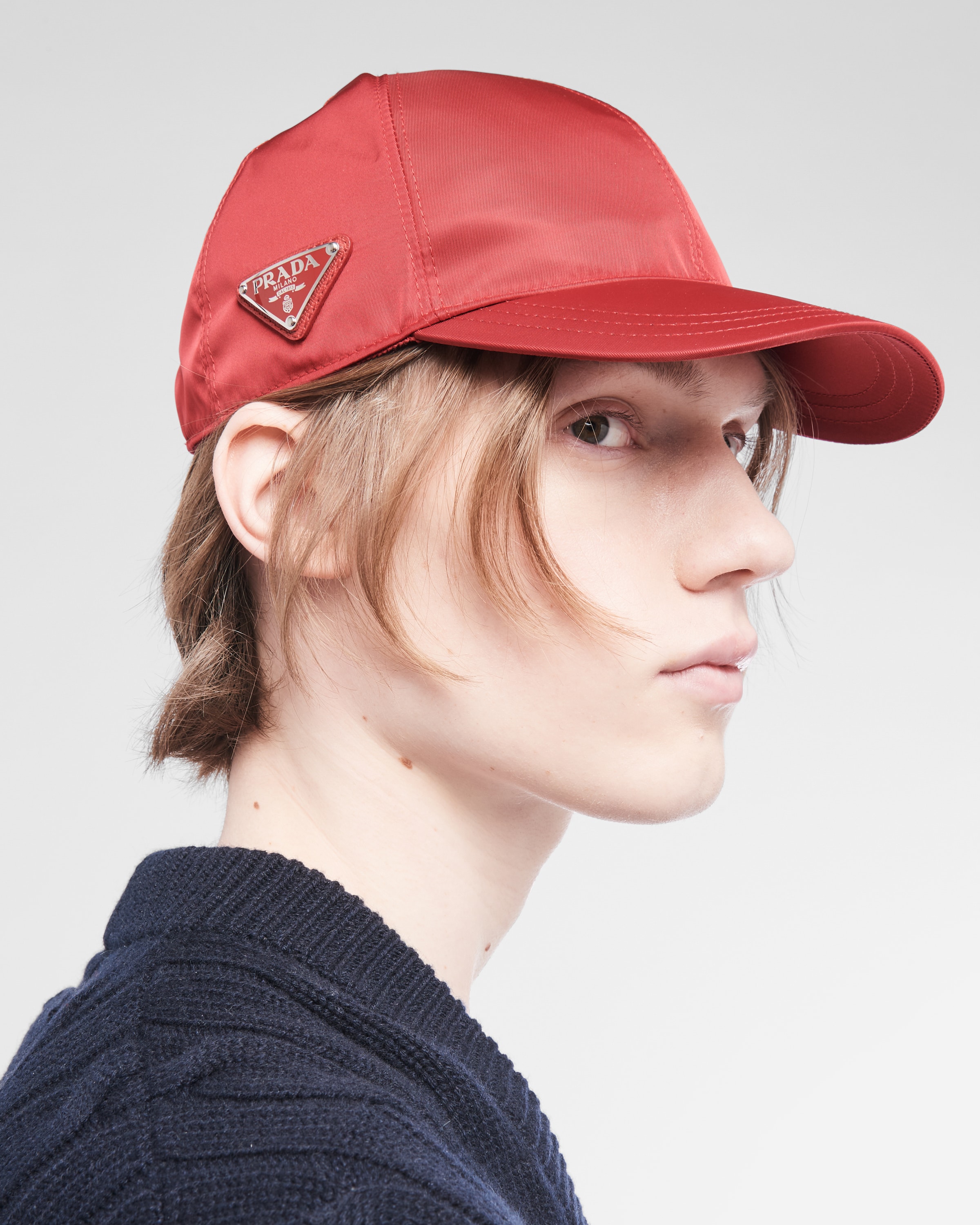Prada Re-Nylon Baseball Cap - Red | Editorialist