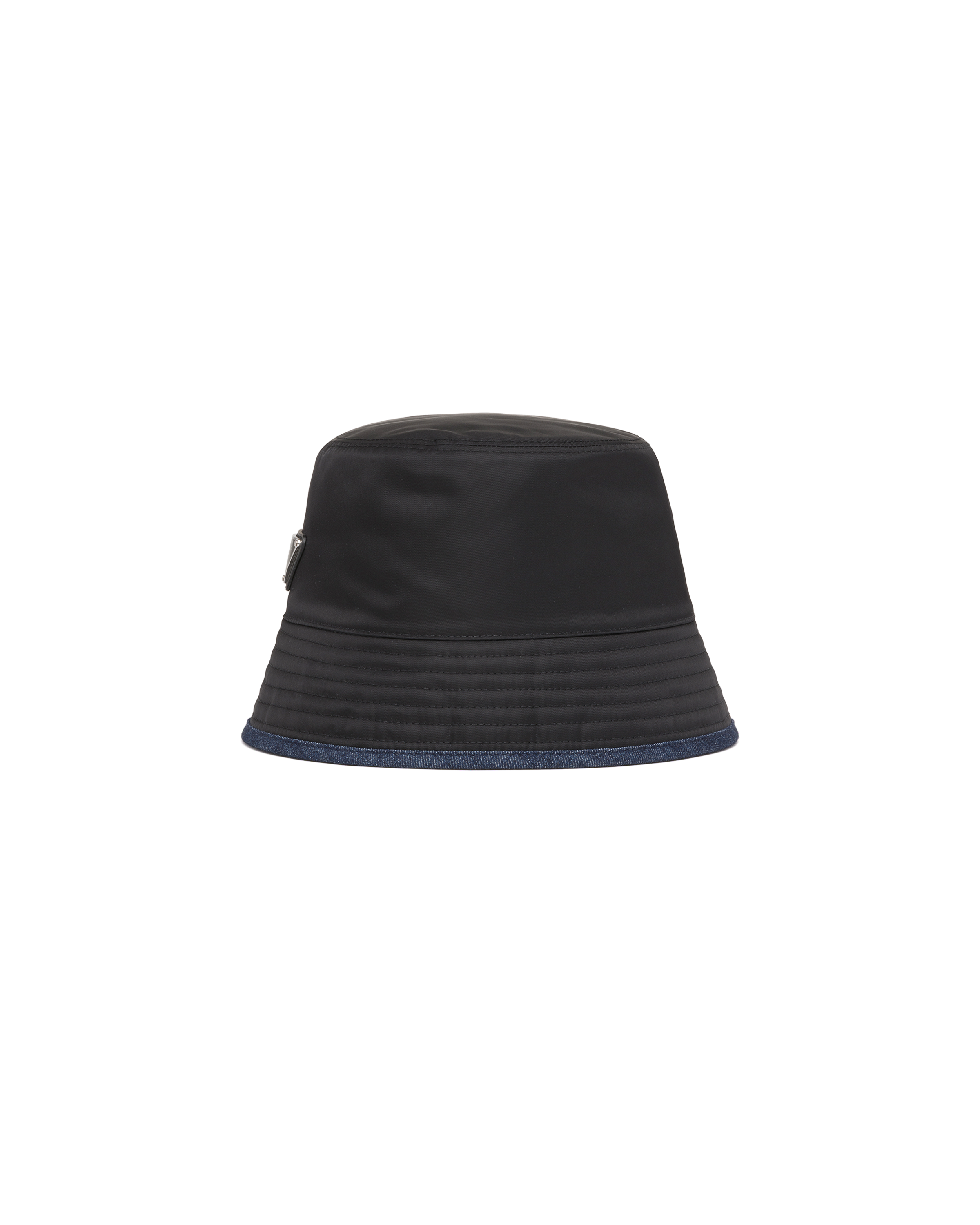 Prada Re-Nylon And Denim Bucket Hat - Black/Blue | Editorialist