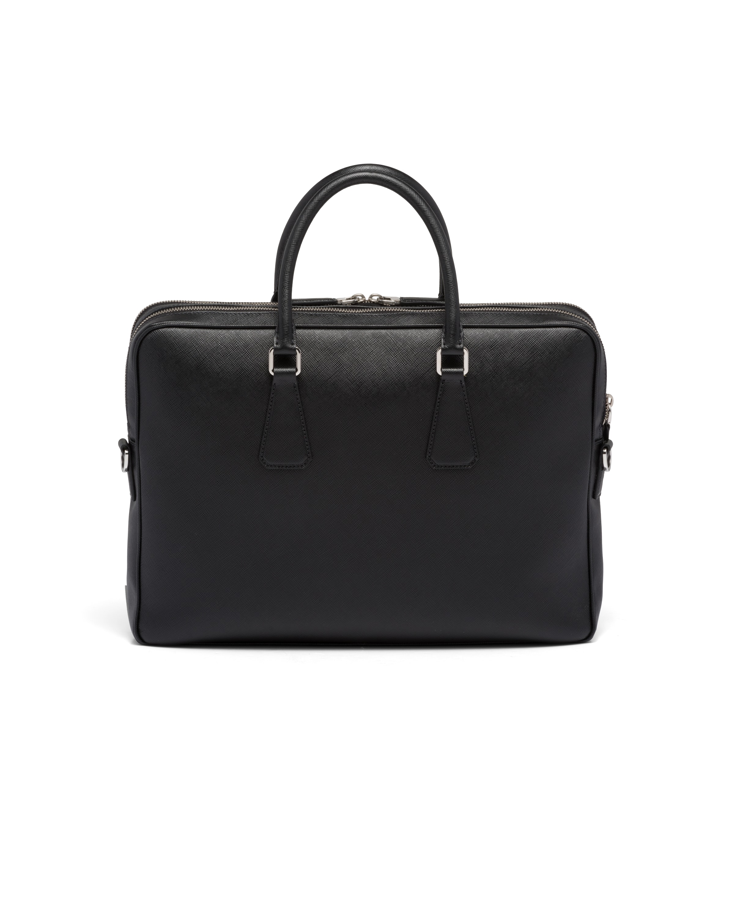Prada Saffiano Leather Briefcase - Black | Editorialist