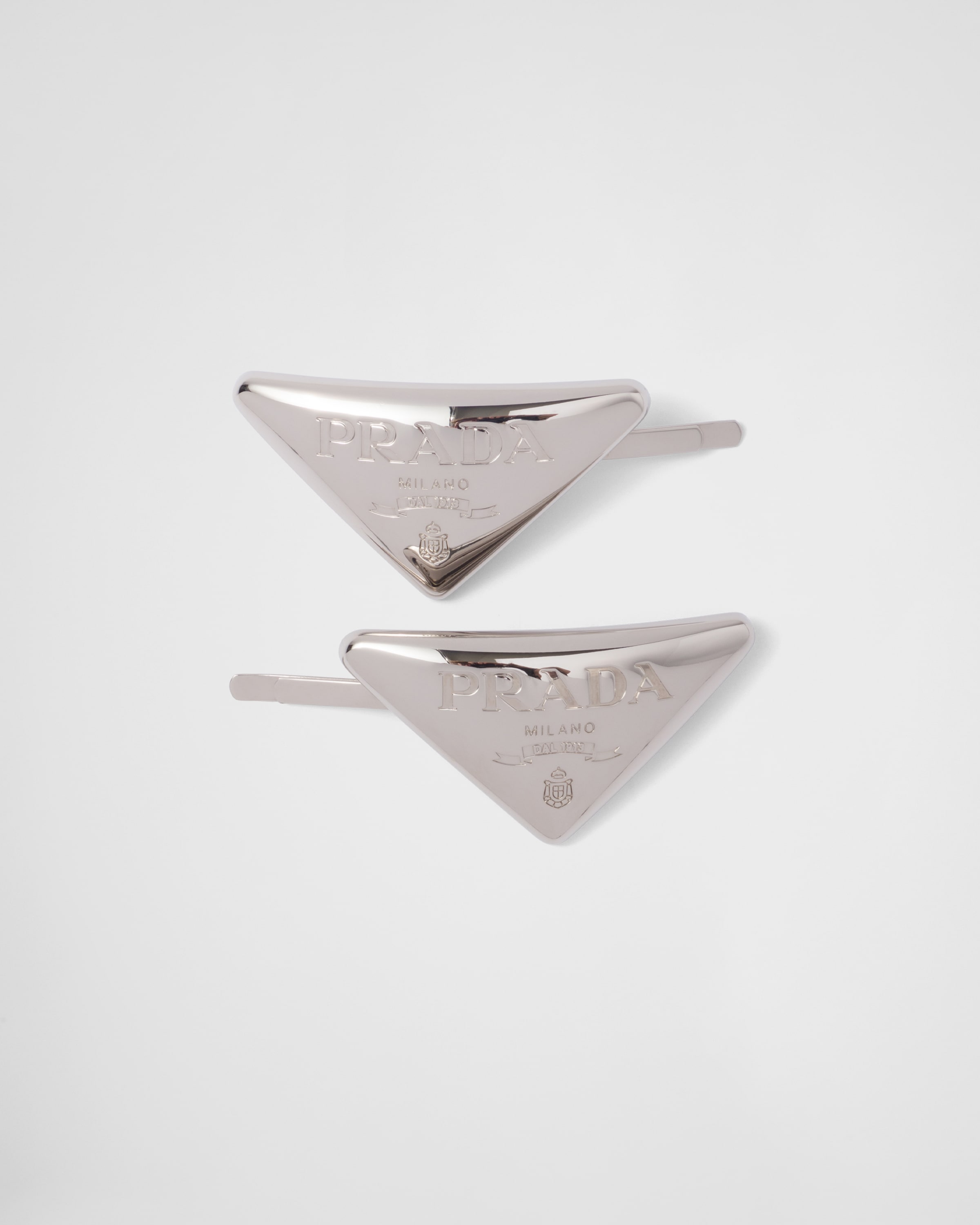 NEW Prada silver and white hair clips - hair accessories - hair pins + dust bag Ivory and Co Fairydust Silver Enameled Leaves Wedding Hair Clip main image 3