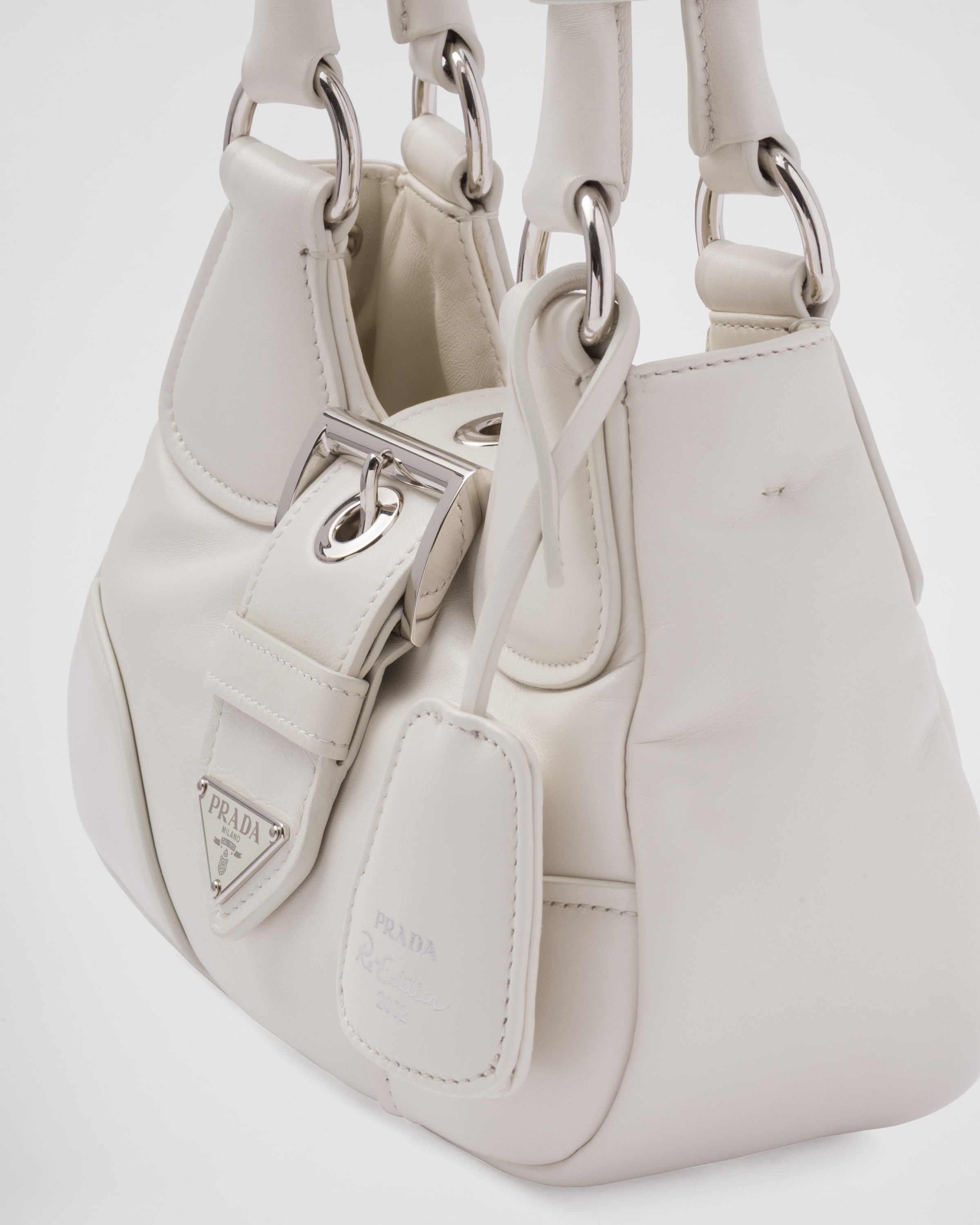 Prada Moon Padded Leather Bag - White | Editorialist