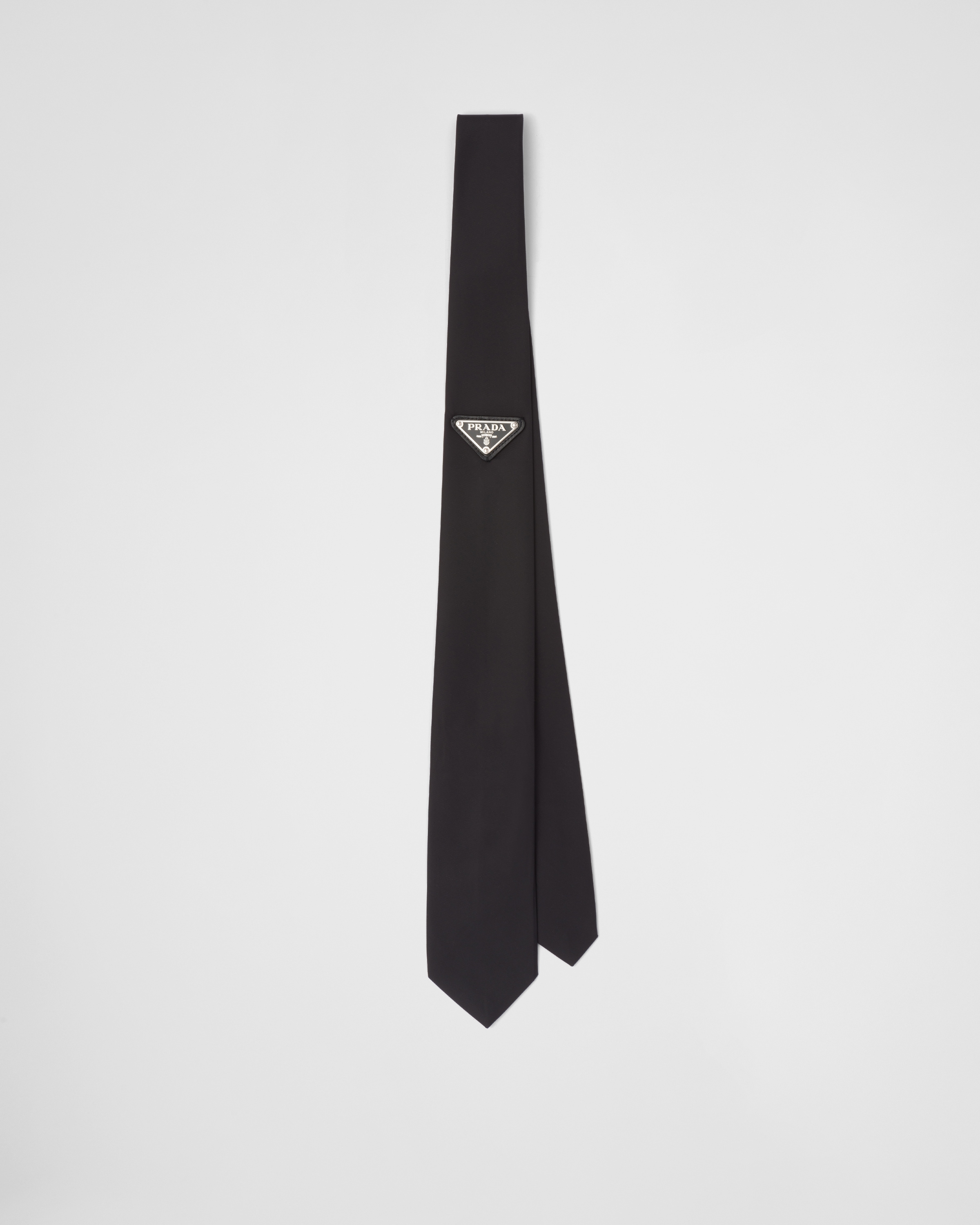 PRADA LOGO Black ナイロンネクタイ Prada Re-Nylon Gabardine Tie - Black | Editorialist