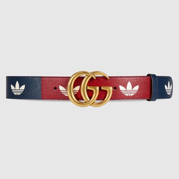 Gucci Adidas X Double G Trefoil Belt Leather - Blue | Editorialist