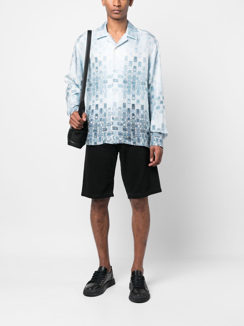 AMIRI gradient tape-print silk shirt