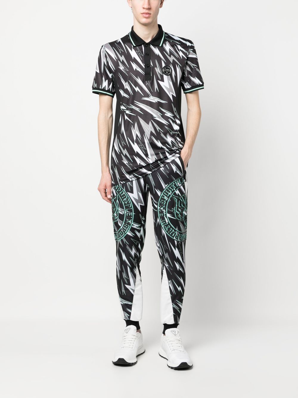 PLEIN SPORT lightning bolt print polo shirt