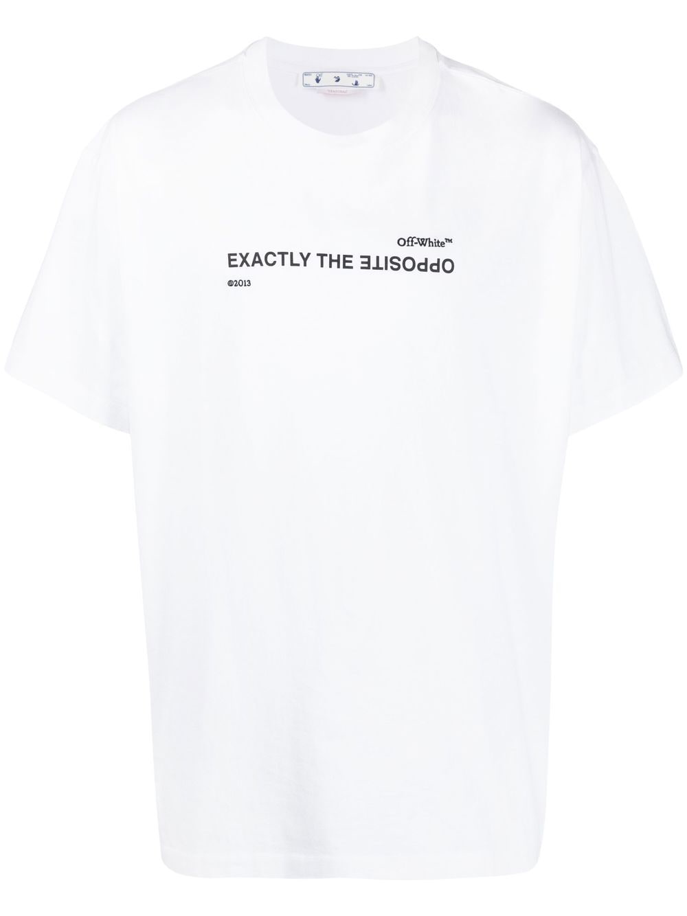 Off-White Off- Spiral Opp Slogan-Print Cotton T-Shirt In White 