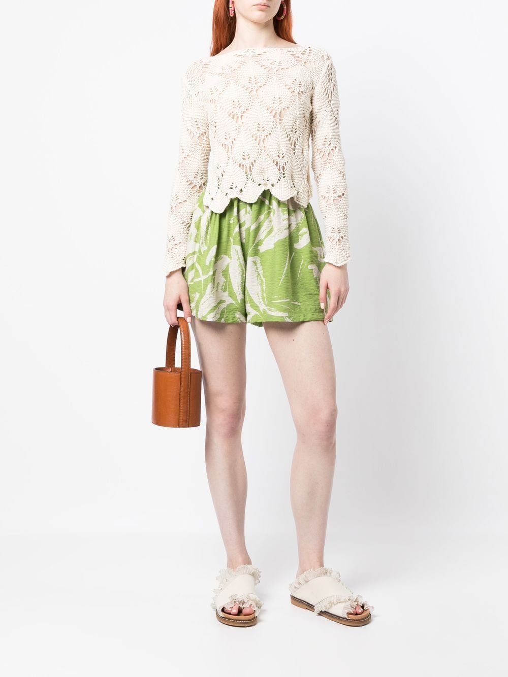 BAMBAH Bambah Linden Leaf-Print Shorts