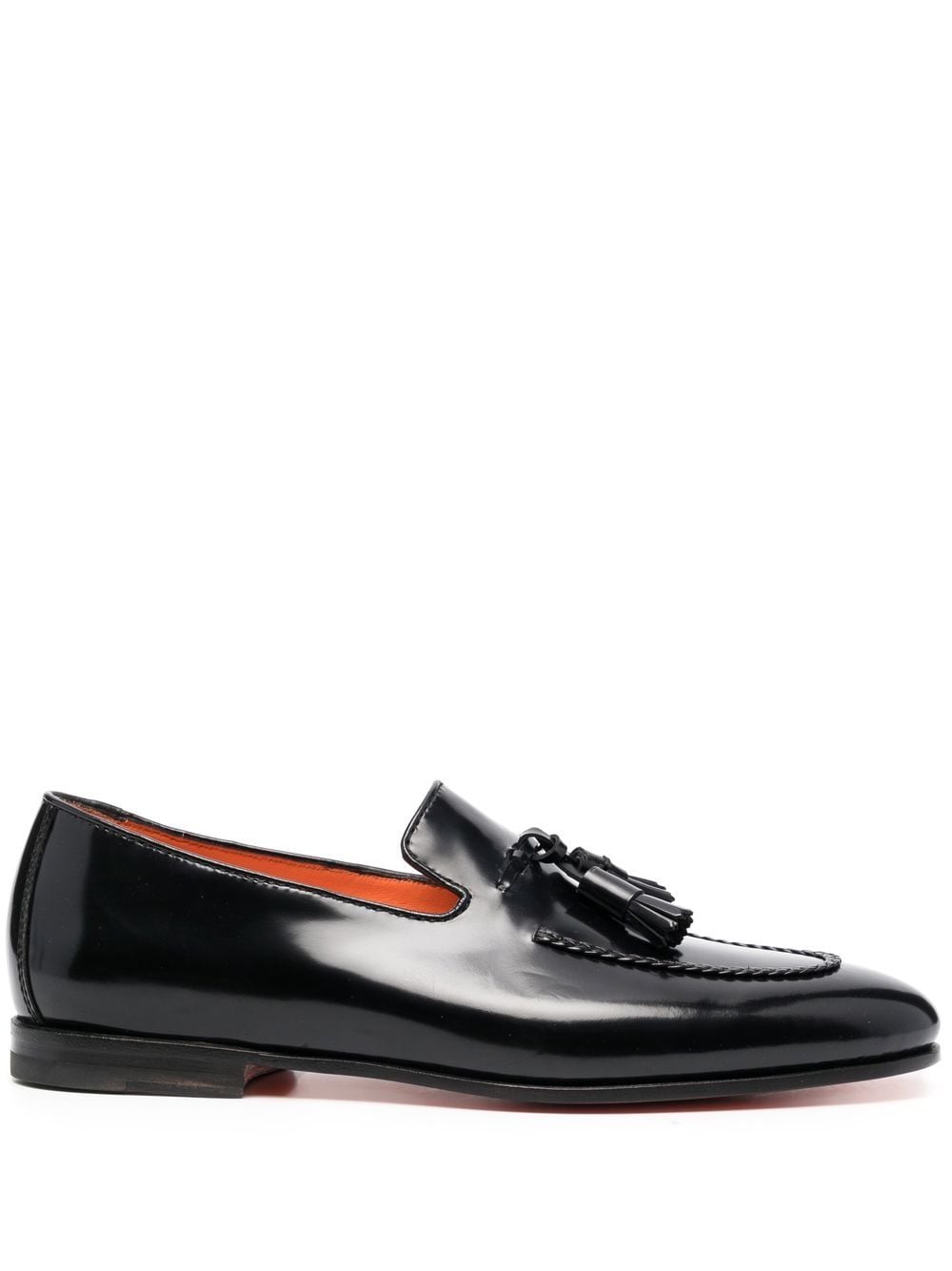 Santoni Hand Made In Italy Calf Leather black Tassel Loafers Men’s Size 8.5 Santoni Leather Tassel Loafers - Black - 12% Off | Editorialist main image 2