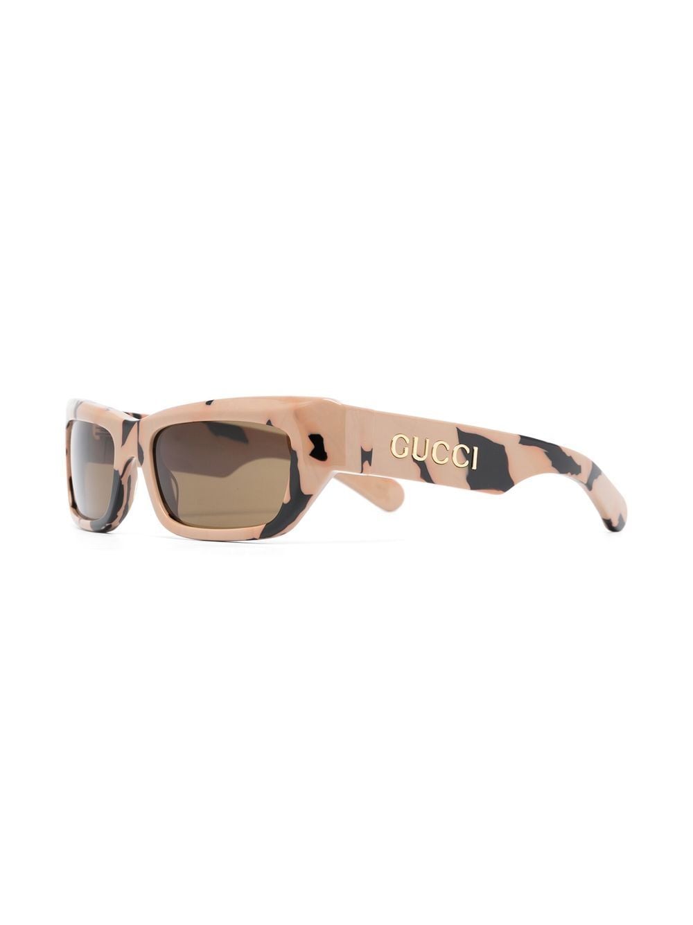 Gucci Camouflage-Pattern Biker Sunglasses - Neutrals 