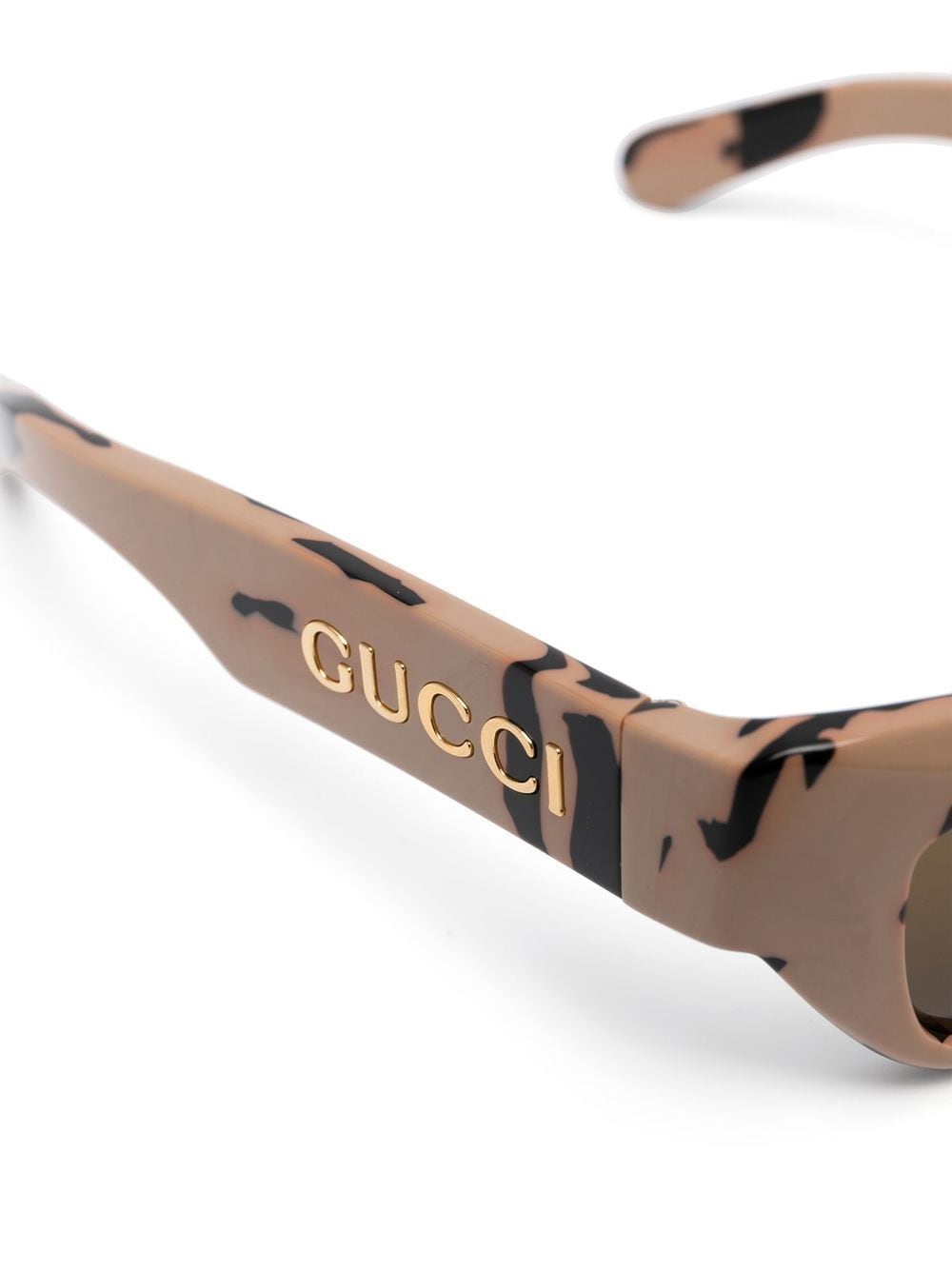 Gucci Camouflage-Pattern Biker Sunglasses - Neutrals  display picture 3