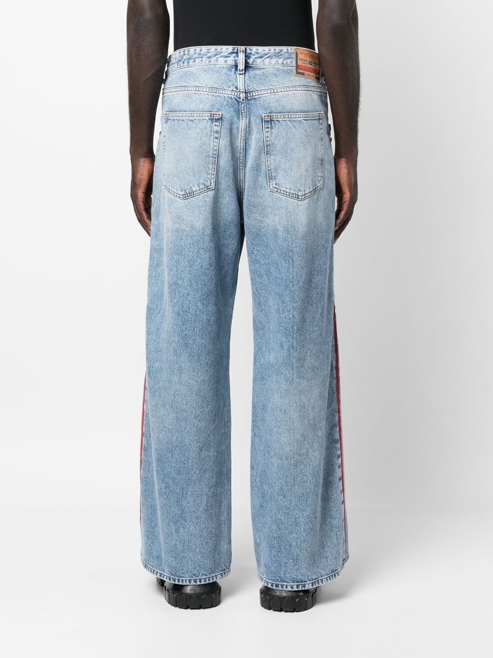 Diesel® Side-Stripe Wide-Leg Jeans In Blue - 40% Off | Editorialist