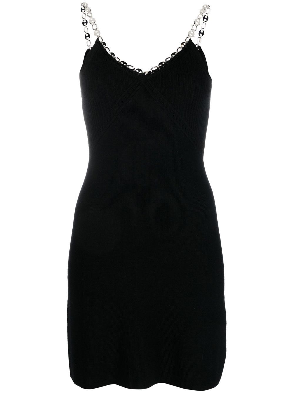 david koma white chain link strap crepe mini dress David Koma - White & Silver
