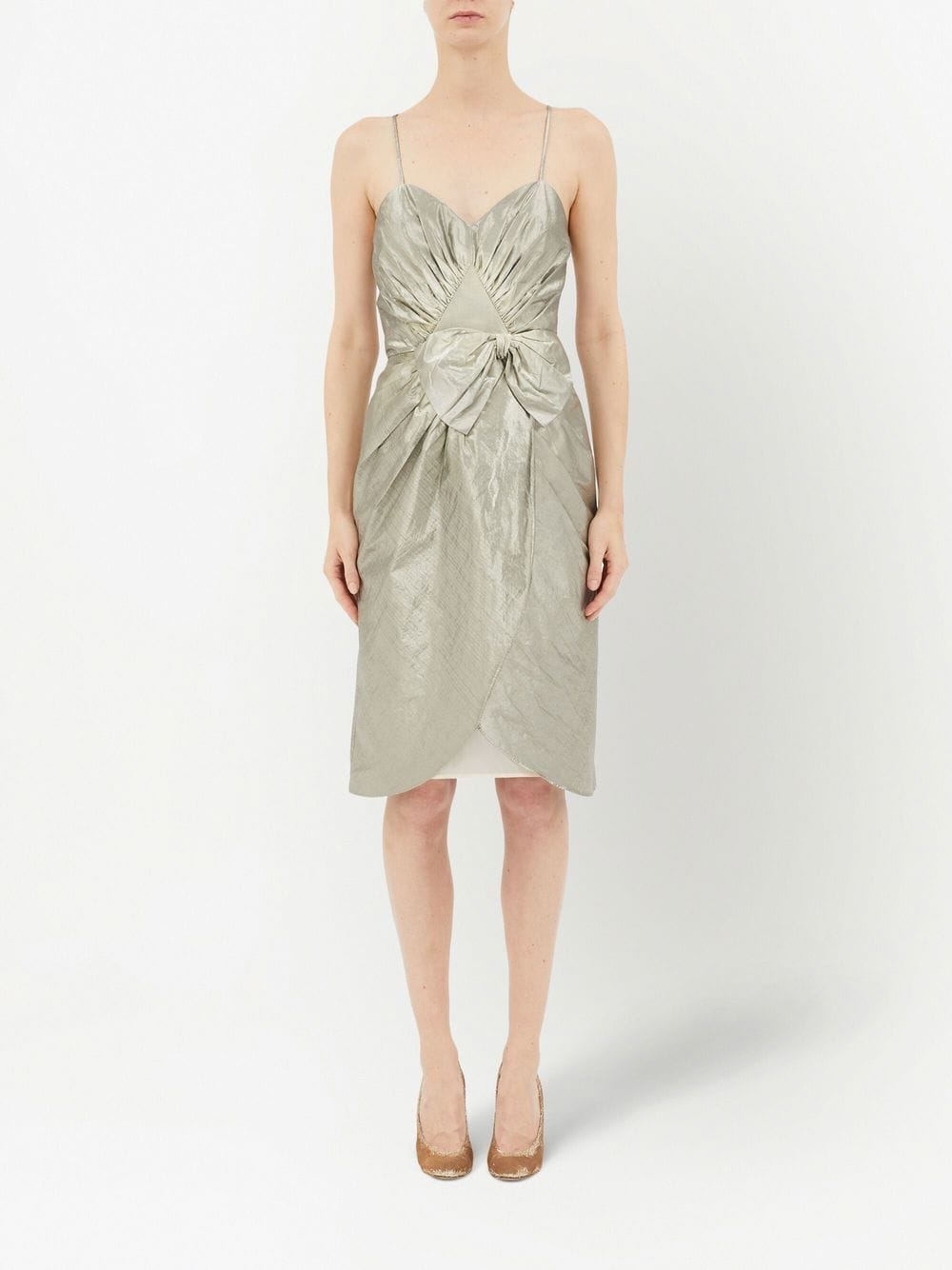 MAISON MARGIELA Maison Margiela bow-detail lurex midi dress