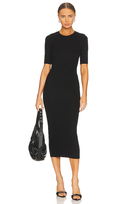 ENZA COSTA Enza Costa Half Sleeve Crew Midi Dress