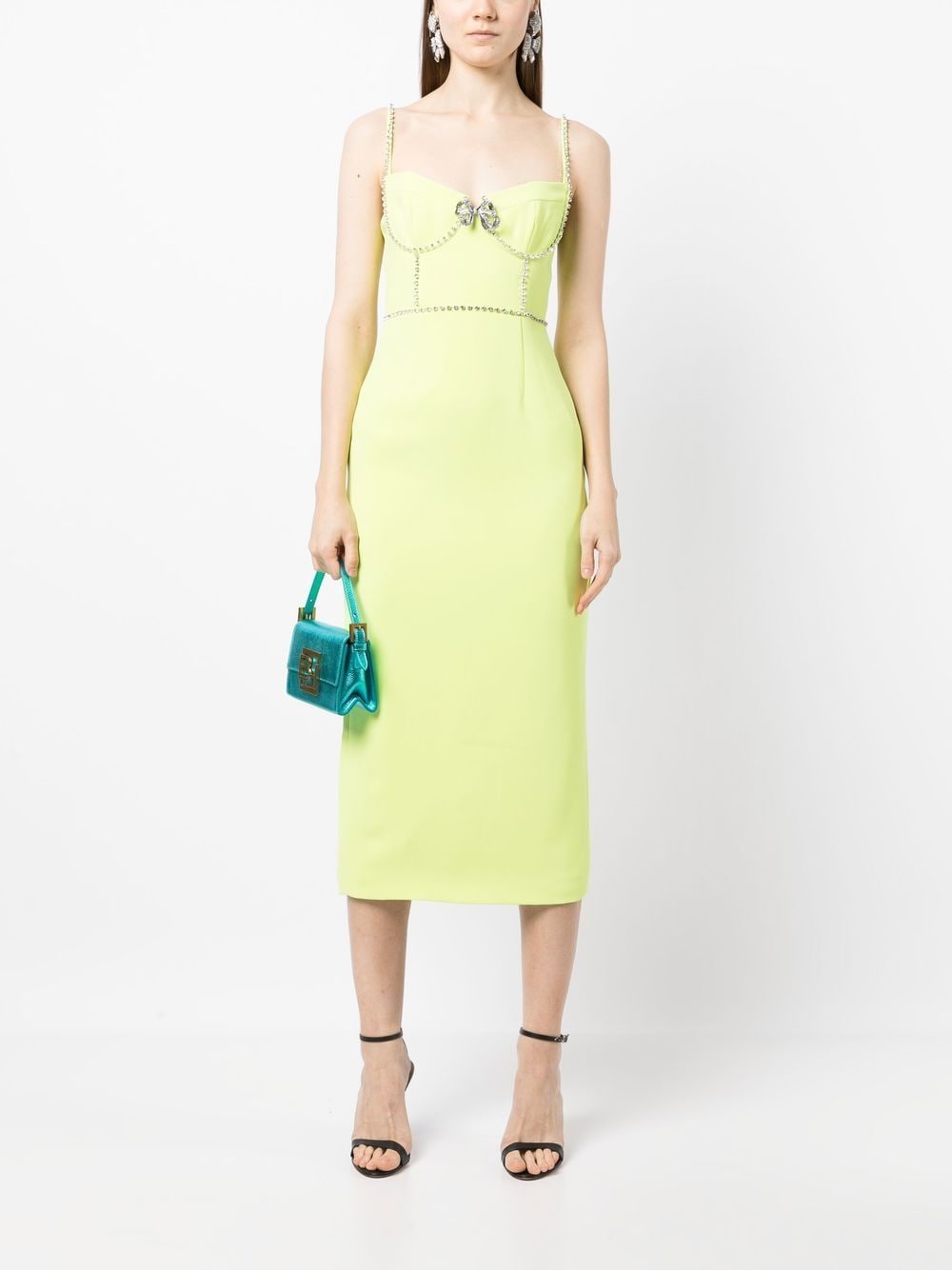 SELF-PORTRAIT Self-Portrait rhinestone-embellished midi-dress
