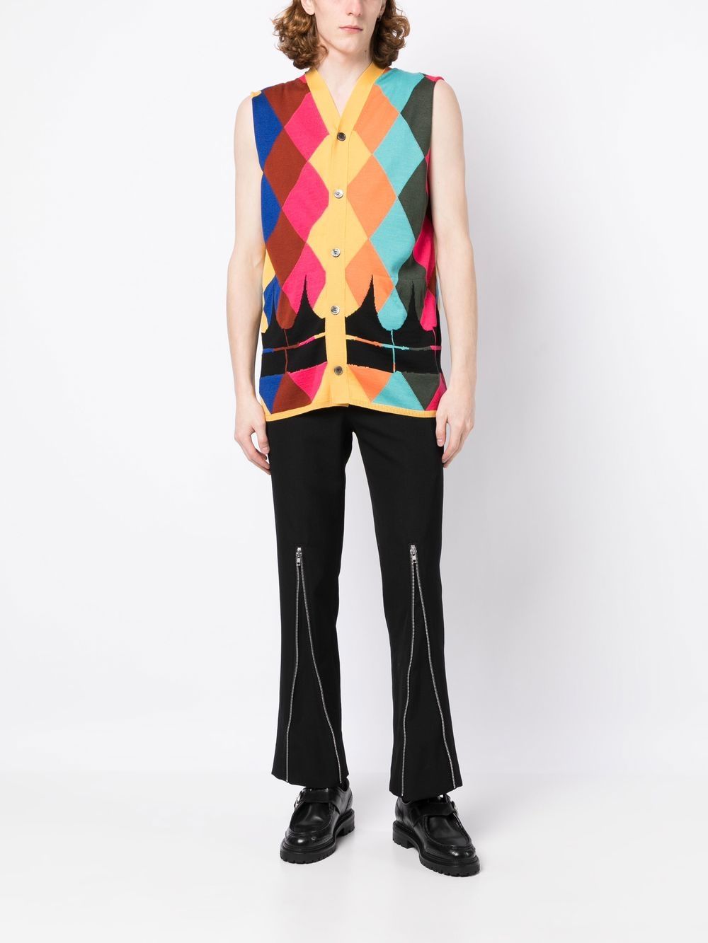 Comme Des GarçOns Garment Treated Grid Knit - Black | Editorialist