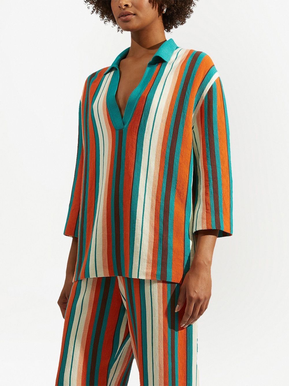 LA DOUBLEJ La DoubleJ Bay Striped Polo Jumper