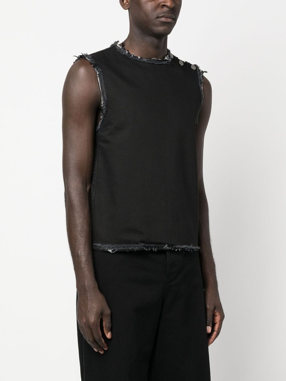 Raf Simons Raw-Cut Denim Tank Top In Black - 56% Off | Editorialist