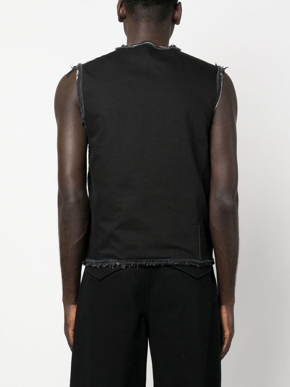 Raf Simons Raw-Cut Denim Tank Top In Black - 56% Off | Editorialist