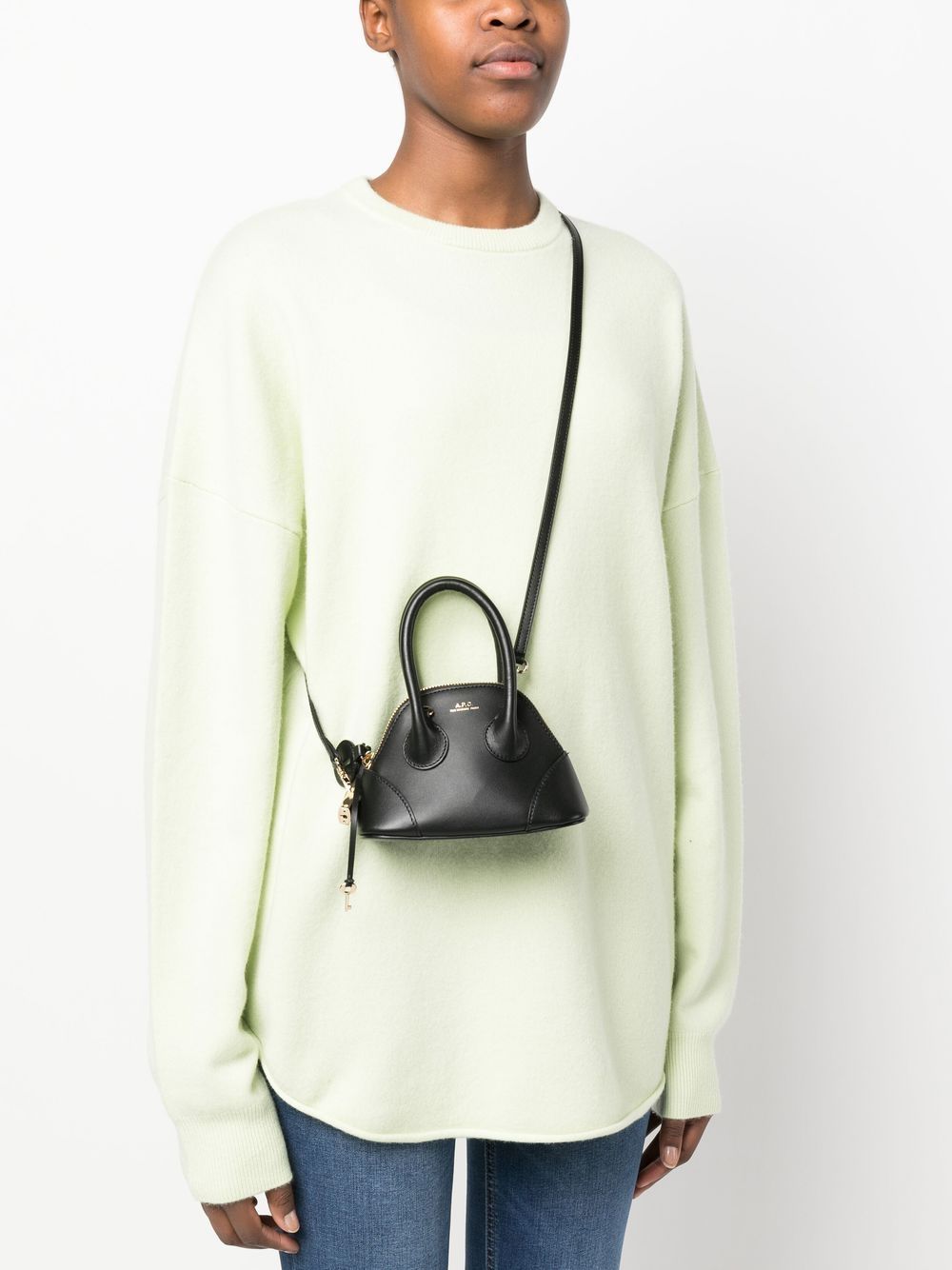 A.P.C. Mini Emma Tote Bag - Black | Editorialist A.P.C. Mini Emma Tote Bag - Black | Editorialist