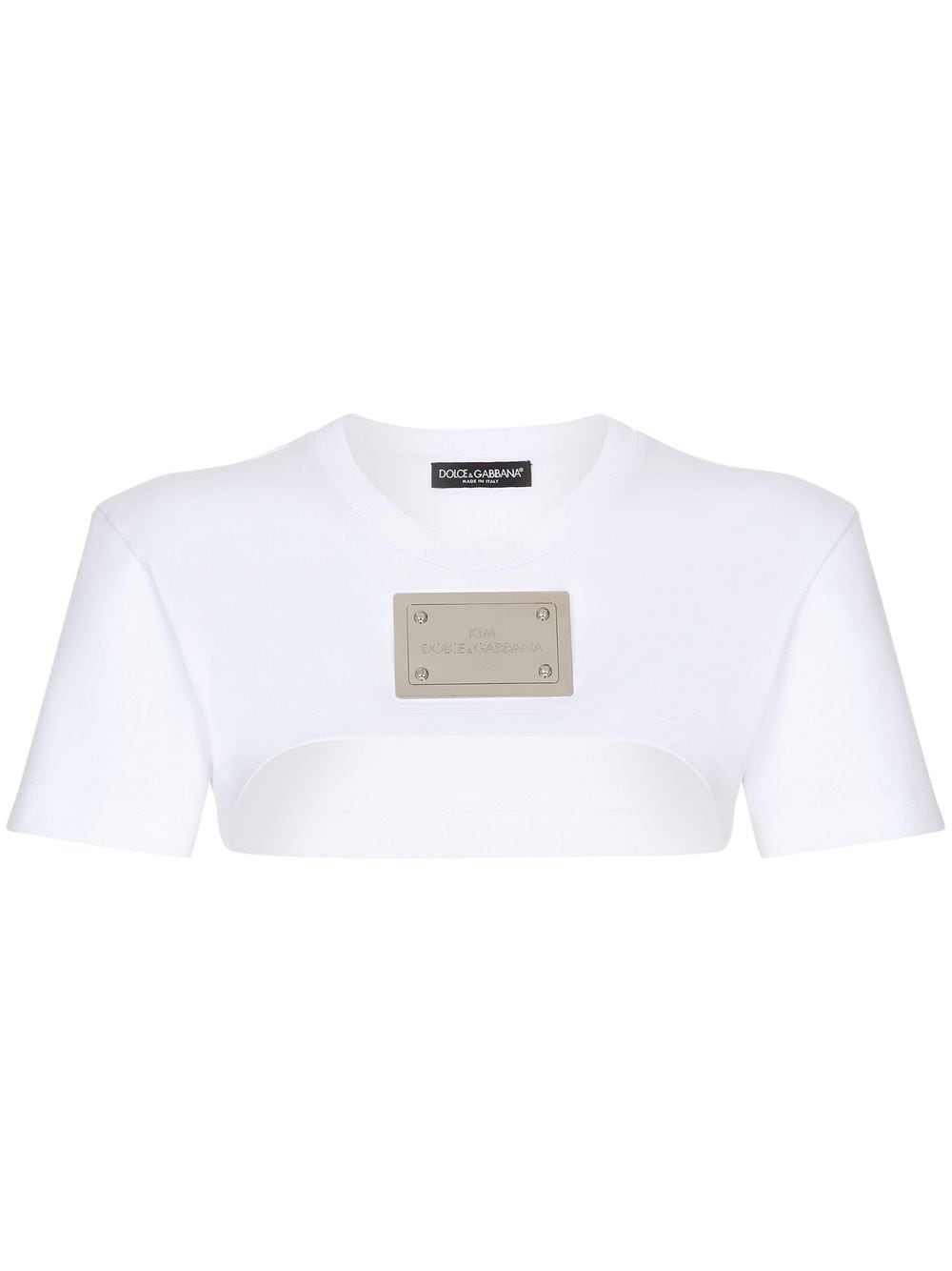 DOLCE & GABBANA Dolce & Gabbana Logo-Plaque Cropped T-Shirt