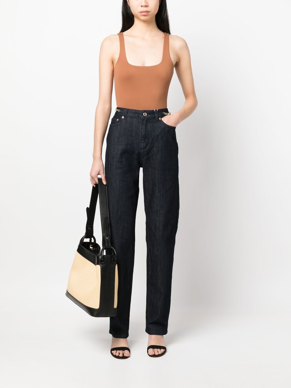 MICHAEL KORS Michael Michael Kors Straight-Leg Jeans with Chain Detail