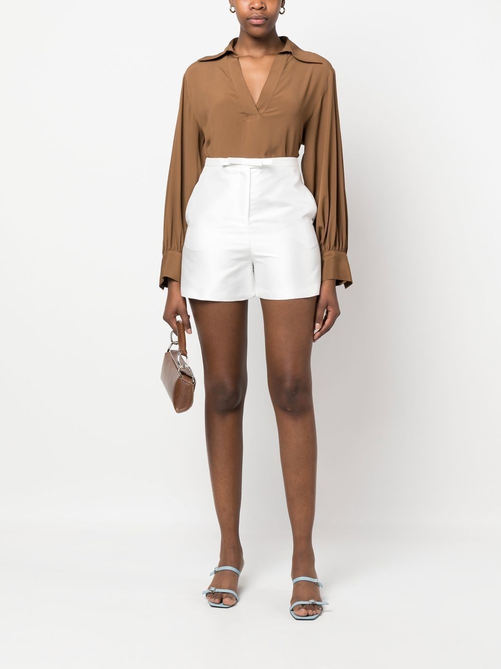 BLANCA VITA Blanca Vita V-Neck Draped Blouse