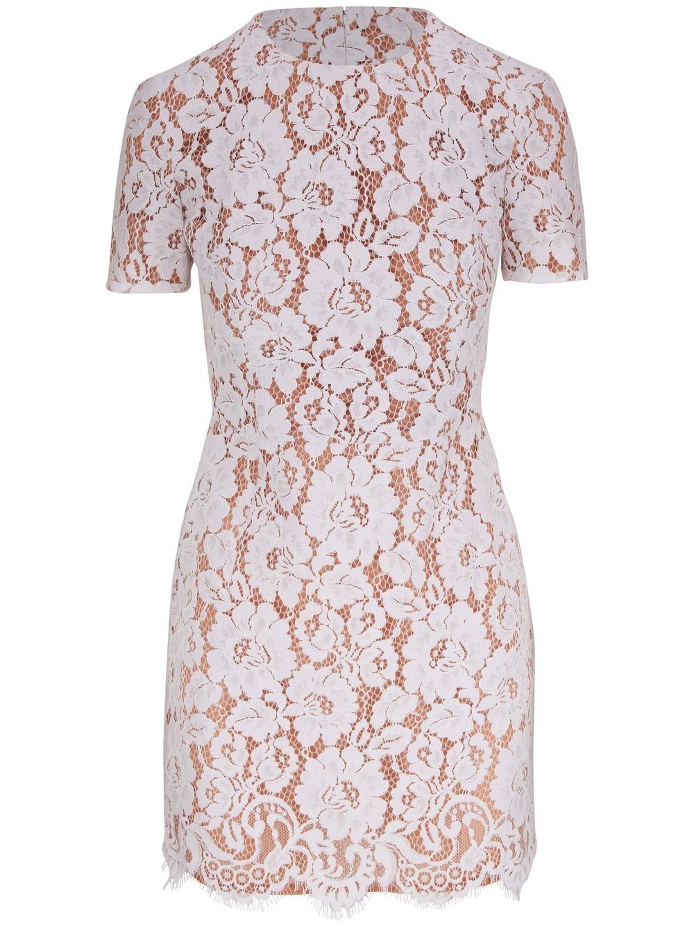 knee length dresses for ladies Michael Michael Kors Floral Applique Lace Dress Blue