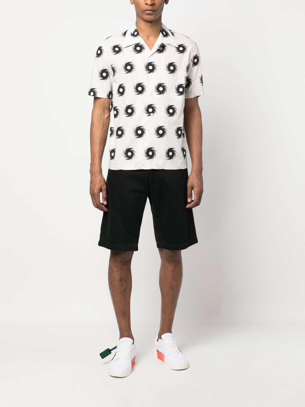 PALM ANGELS hurricane-print cotton bowling shirt