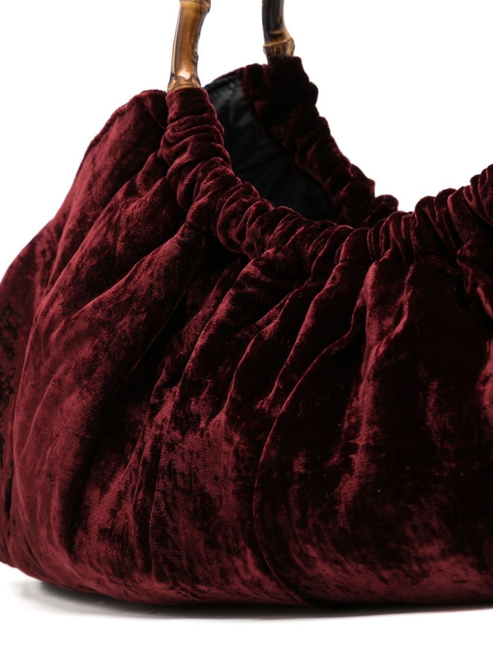 Comme Des GarçOns Velvet Ruched Shoulder Bag - Red | Editorialist