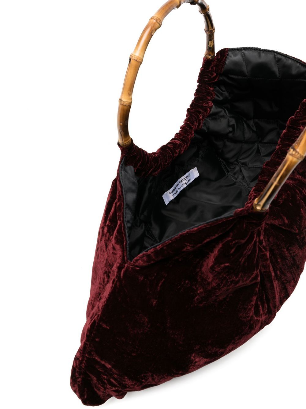 Comme Des GarçOns Velvet Ruched Shoulder Bag - Red | Editorialist