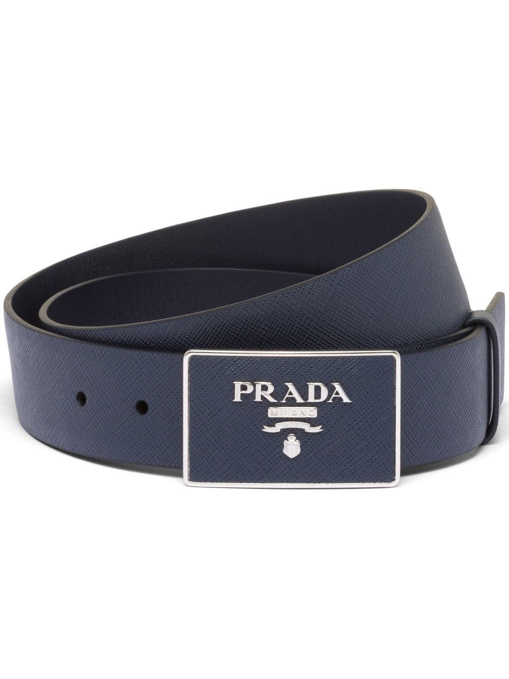 Prada Saffiano Leather Belt - Blue | Editorialist display picture 1