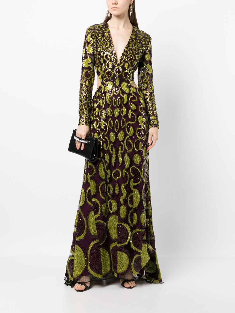 ELIE SAAB Embroidered Open-Back Gown